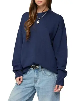 EDIKTED Oversize Crewneck Sweater - Navy