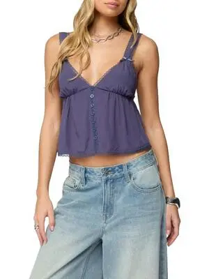 EDIKTED Andrea Babydoll Camisole Top Navy