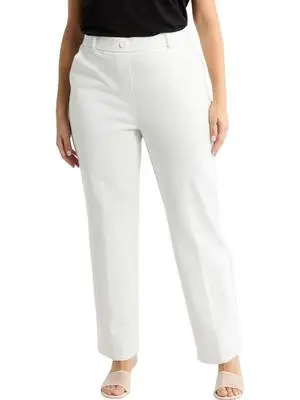 KASPER Straight Leg Stretch Trousers - Vanilla Ice