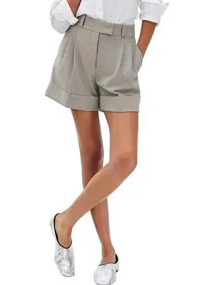 Rag & Bone Neila Stretch Wool Shorts - Light Taupe