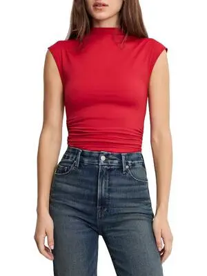 Good American Weightless Mock Neck Bodysuit - Ruby