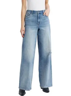 HIDDEN JEANS Ripped High-waist Wide-leg Jeans - Medium