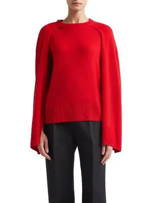 TOTEME Cashmere Crewneck Cape Sweater - Poppy
