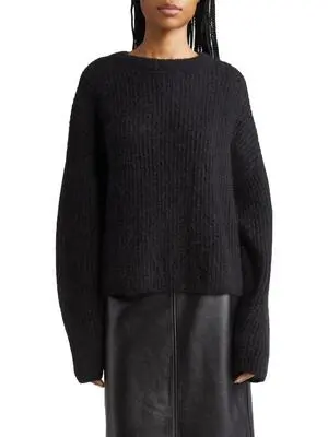TOTEME Mohair And Wool Blend Ribbed Sweater - Black