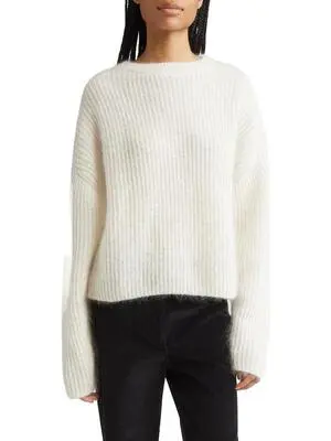 TOTEME Mohair And Wool Blend Ribbed Sweater - Ecru