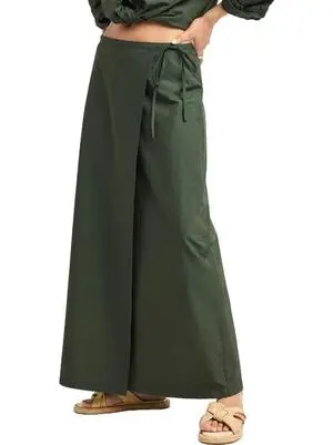 VITAMIN A® Organic Linen Wrap Skirt - Forest