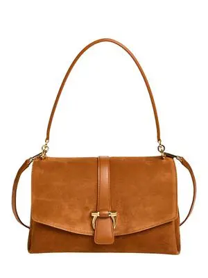 FERRAGAMO Medium Leather Top Handle Bag - Natural Resort