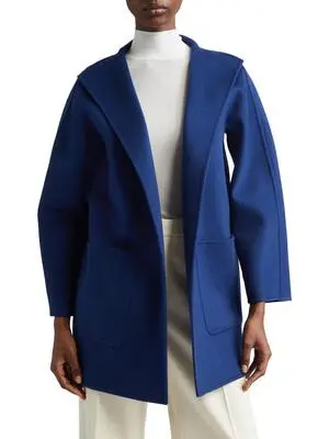 Max Mara Edile Cashmere Double Face Wrap Coat - China Blue