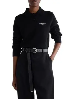 Givenchy Long-sleeve Wool And Cashmere Polo - Black