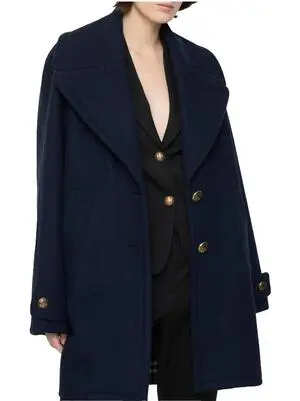 Burberry Wool Twill Coat - Pilot Blue