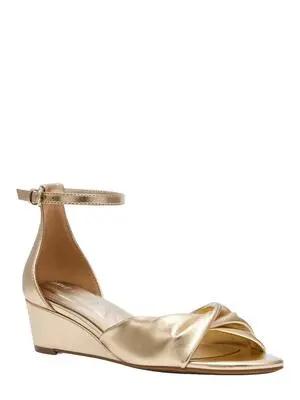 Anne Klein Whitby Ankle Strap Wedge Sandals - Gold