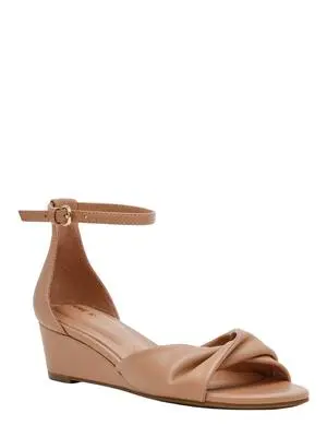 Anne Klein Whitby Ankle Strap Wedge Sandals - Tan