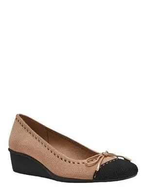 Anne Klein Wesson Wedge Pump Camel/black