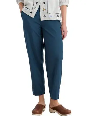SEASALT CORNWALL Organic Cotton Crop Tapered Pants - Forest Garden Night