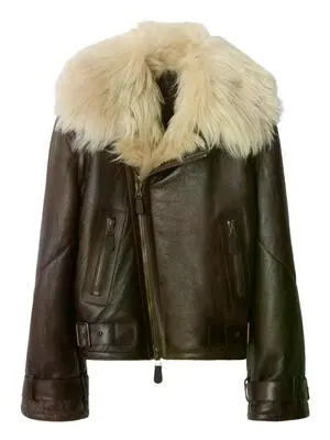 Burberry Shearling Zipped Jacket - Brown
