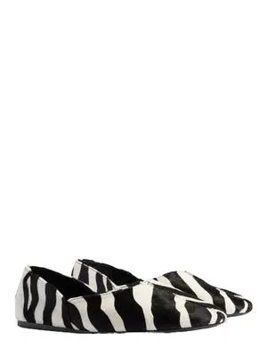 Khaite Jane Calf Hair Ballet Flats - 294 Black/white