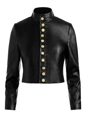 Alice + Olivia Emerson Vegan Leather Jacket - Black