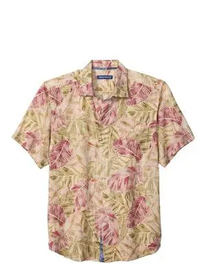 Tommy Bahama Sand Linen Villa Nueva Vines Short Sleeve Linen Blend Button-up Shirt - Golden Honey