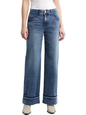 WIT & WISDOM Sam High-Waist Wide-Leg Jeans With Released Hem