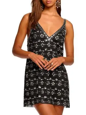 Ramy Brook Lynda Embellished Mini Dress - Black