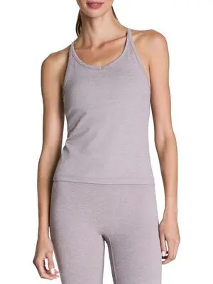 Spanx Softstretch Rib Shelf Bra Performance Tank - Coastal Fog