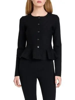 WAYF Peplum Cardigan - Black