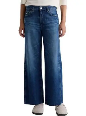 Ag Saige Raw Hem Wide Leg Jeans - Watermist