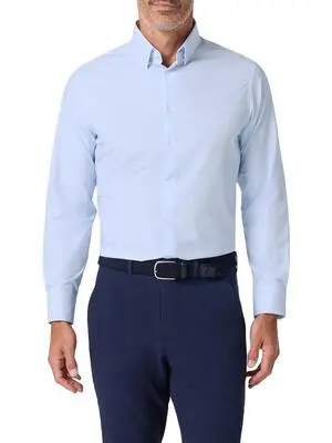 Mizzen+main Leeward Trim Fit Geometric Pattern Button-up Shirt Cloud Blue Plus Print