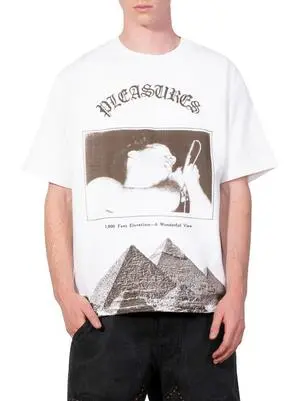PLEASURES Elevation Heavyweight Cotton Graphic T-shirt - White