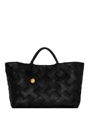 Rebecca Minkoff Mini Frankie Woven Leather Tote Black