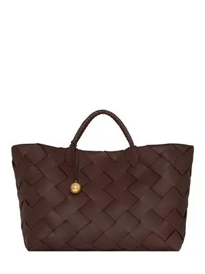 Rebecca Minkoff Mini Frankie Woven Leather Tote - Cherrywood