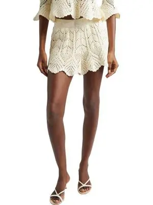 Zimmermann Awaken Crochet Shorts - Cream