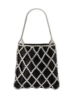 OLGA BERG Crystal Cage Evening Bag - Black