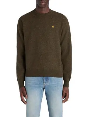 Alexander McQueen Embroidered Skull Wool Sweater - Olive/honey