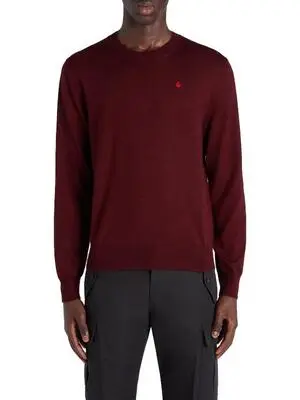 Alexander McQueen Embroidered Skull Wool Sweater - Oxblood - Fiery Red