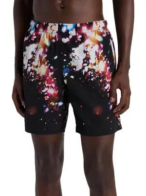 Alexander McQueen Confetti Print Swim Trunks - Black/multicolour