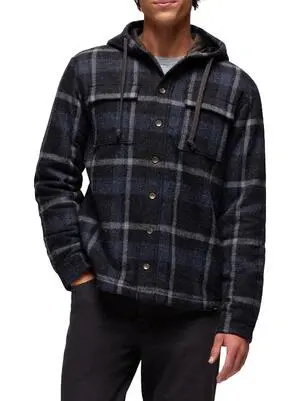 Prana Asgard Hooded Flannel Shirt Jacket - Stormy Night