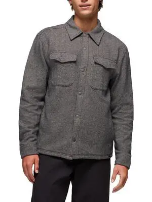 Prana Happy Camp Flannel Snap-up Shirt Jacket - Shadow Heather