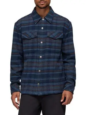 Prana Happy Camp Flannel Snap-up Shirt Jacket - Stormy Night