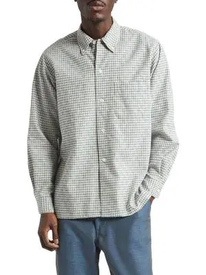 BEAMS Plaid Dobby Button-down Shirt - White