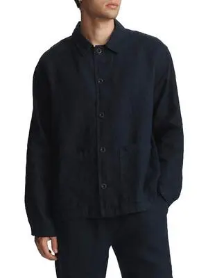 MAVI Relaxed Fit Linen Button-up Shirt - Dark Sapphire