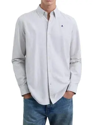 SCALPERS New Oxford Bd Slim Oe Shirt - Khakistripes