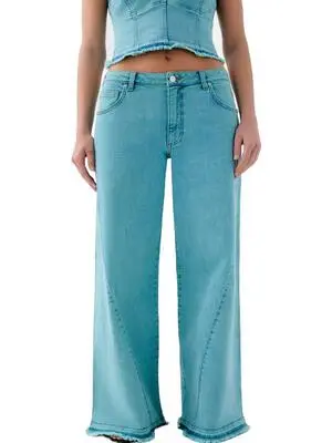 SCALPERS Culotte Denim Pant - Turquoise