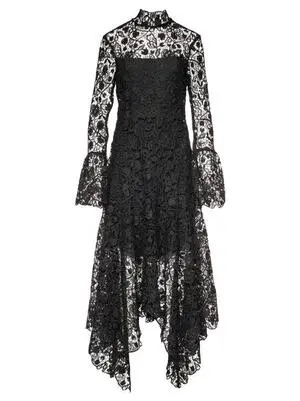 VASILIKI Leila High-neck Lace Dress - Black