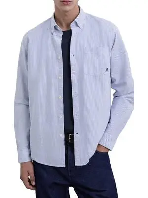 SCALPERS Loose Oxford Bd Shirt - Blue