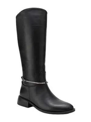 FOREVER & ALWAYS SHOES Ansel Leather Riding Boot Black
