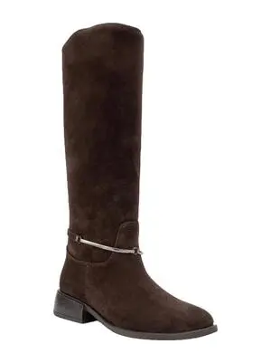 FOREVER & ALWAYS SHOES Ansel Leather Riding Boot Brown Suede