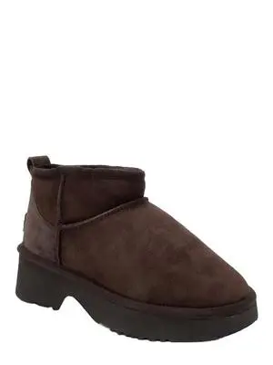 FOREVER & ALWAYS SHOES Leather Platform Boot - Brown Suede