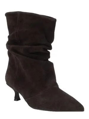 FOREVER & ALWAYS SHOES Balei Leather Pointed Toe Boot - Brown Suede