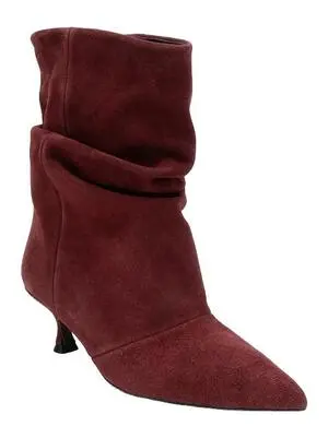 FOREVER & ALWAYS SHOES Balei Leather Pointed Toe Boot - Burgundy Suede